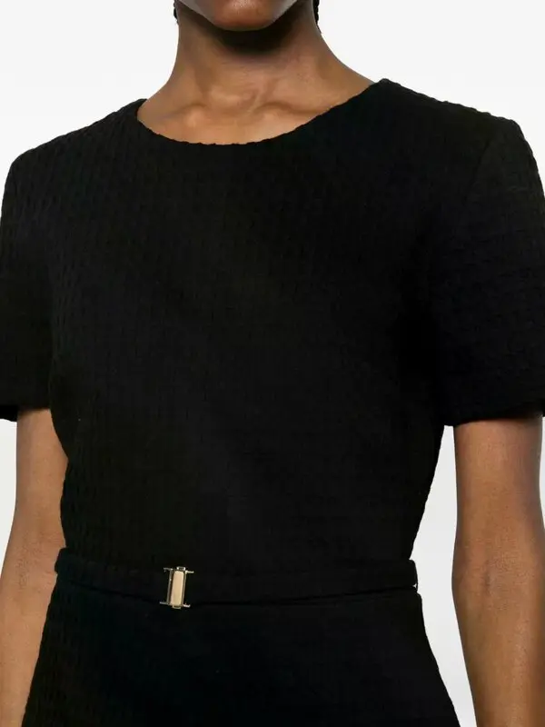 MARCCAIN Belted Textured Mini Dress - Black