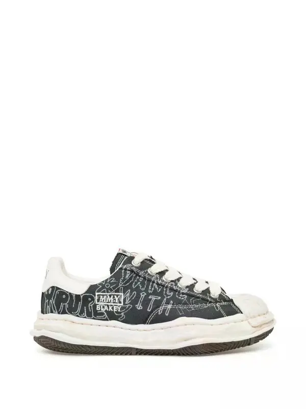 Mihara Yasuhiro Blakey Graffiti-print Sneakers - Blue