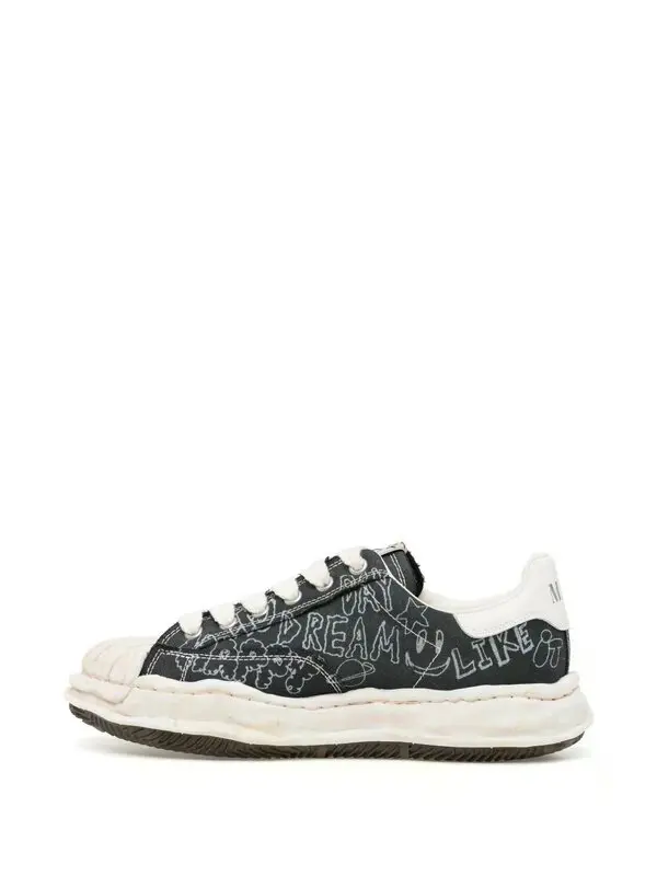 Mihara Yasuhiro Blakey Graffiti-print Sneakers - Blue