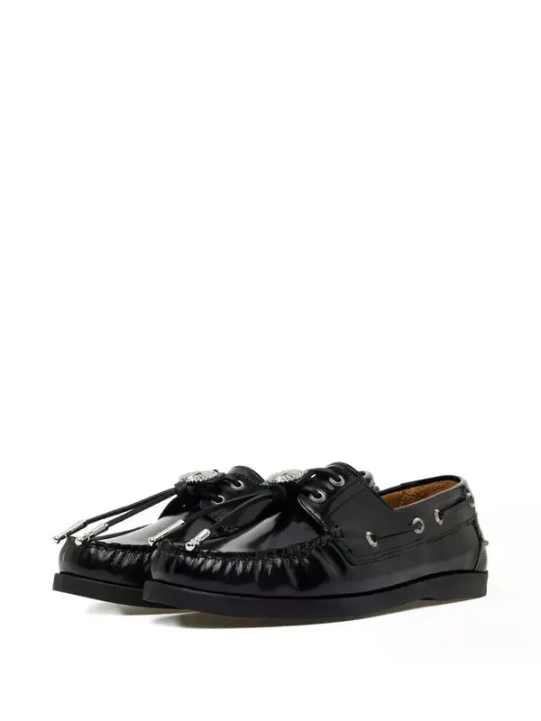 Toga Embellished Loafers - Black
