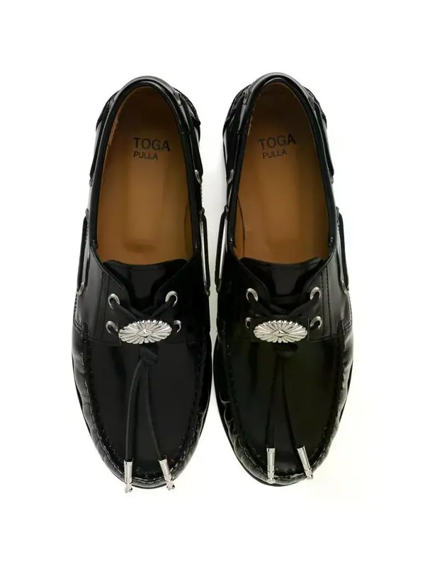 Toga Embellished Loafers - Black