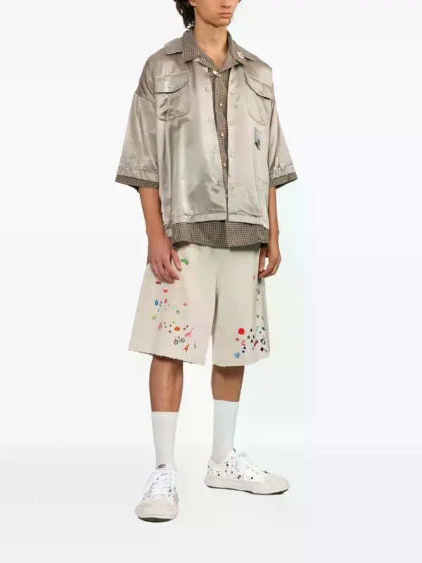 Mihara Yasuhiro Graphic-embroidered Layered Shirt