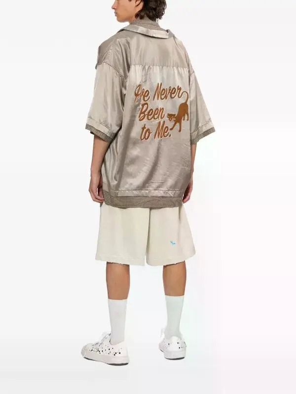 Mihara Yasuhiro Graphic-embroidered Layered Shirt