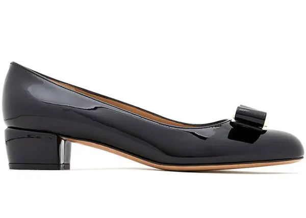 FERRAGAMO Vara Bow 30cm Patent Leather Pumps - Black