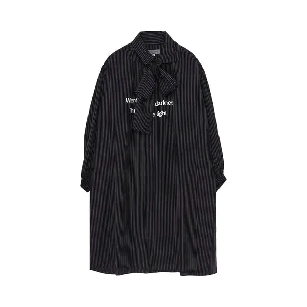 YOHJI YAMAMOTO POUR HOMME Message Scarf Blouse - Black