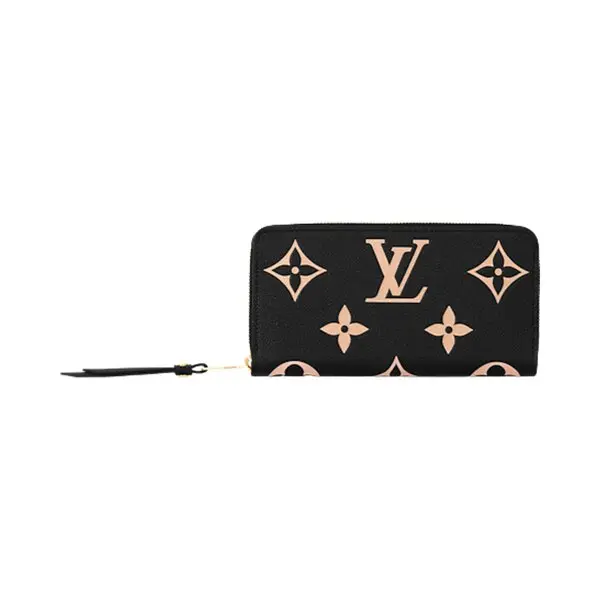 LOUIS VUITTON Zippy Wallet /beige Monogram Embossed Empreinte Cowhide Leather