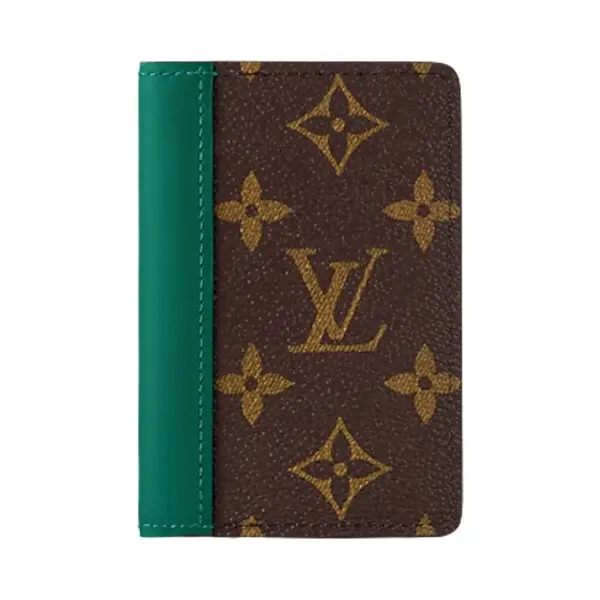 LOUIS VUITTON Pocket Organizer 'borneo Green/ Monogram Canvas - Brown
