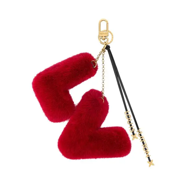 LOUIS VUITTON Initials Key Holder And Bag Charm - Red