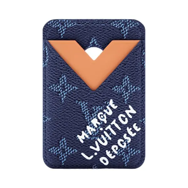 LOUIS VUITTON Magnetic Card Holder 'ocean Monogram Heritage Canvas - Blue
