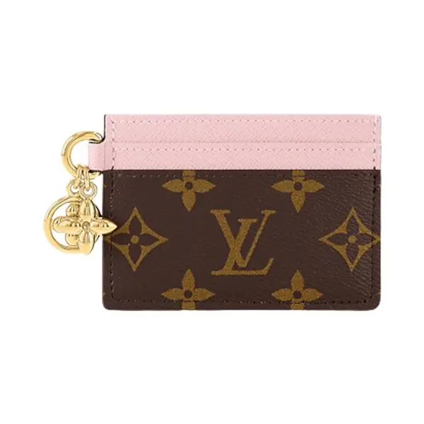 LOUIS VUITTON Charms Card Holder Monogram Canvas/rose Ballerine Pink - Brown
