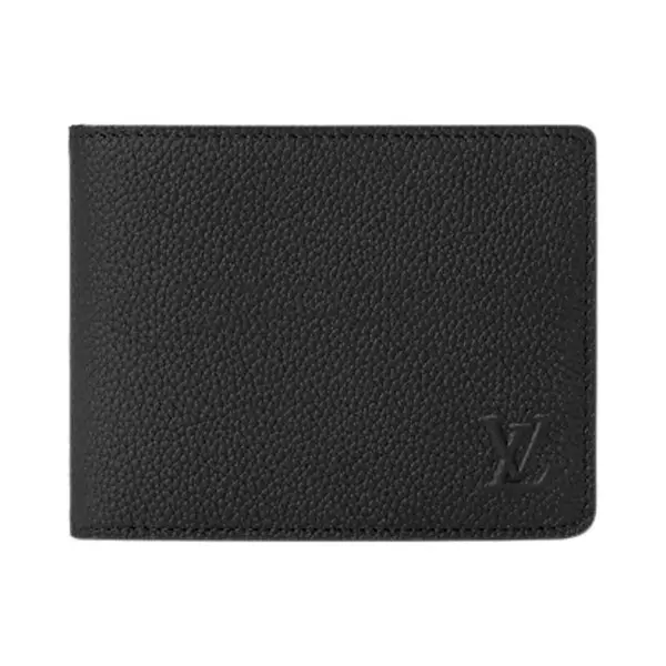 LOUIS VUITTON Multiple Wallet Waxy Calfskin Leather - Black