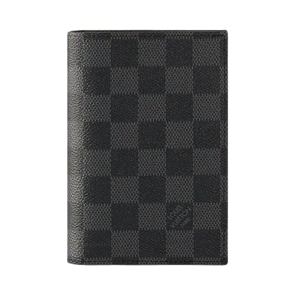 LOUIS VUITTON Passport Cover Damier Graphite Canvas - Black