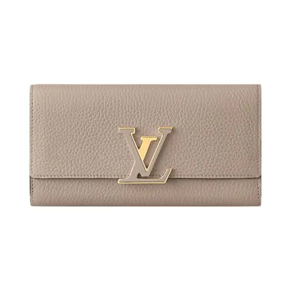 LOUIS VUITTON Capucines Wallet 'pebble Taurillon Leather - Tan