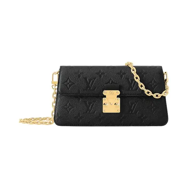 LOUIS VUITTON Wallet On Chain Metis Monogram Embossed Empreinte Cowhide Leather - Black