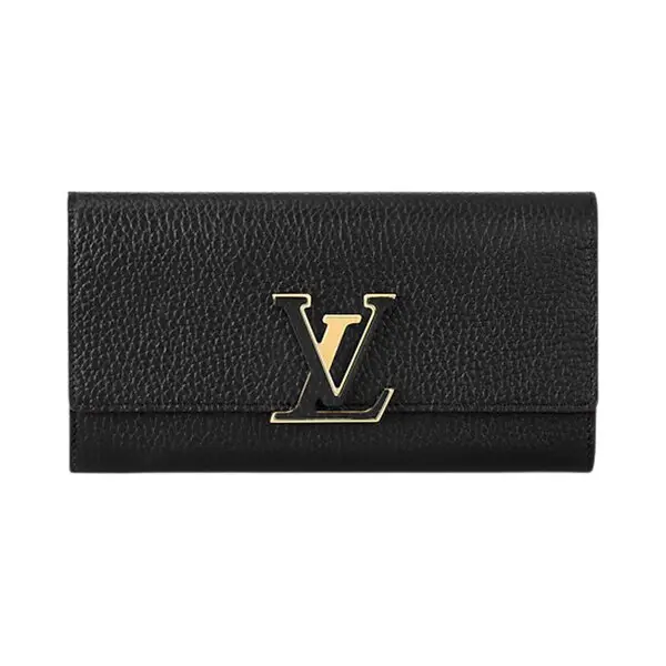 LOUIS VUITTON Capucines Wallet Taurillon Leather - Black