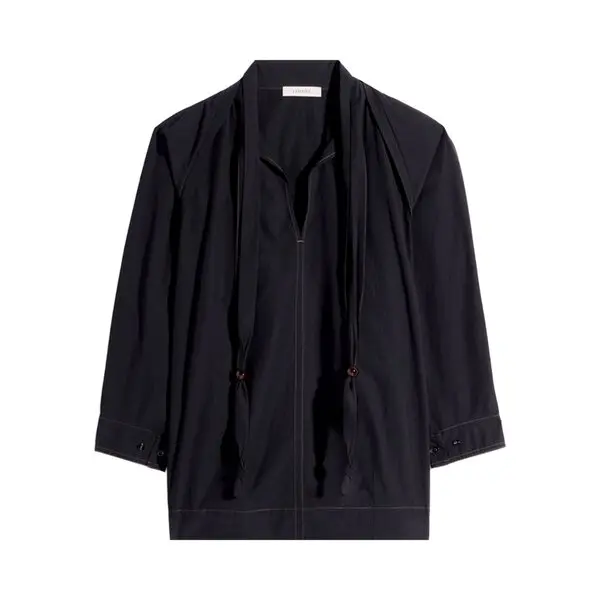 LEMAIRE Blouse With Scarf - Black