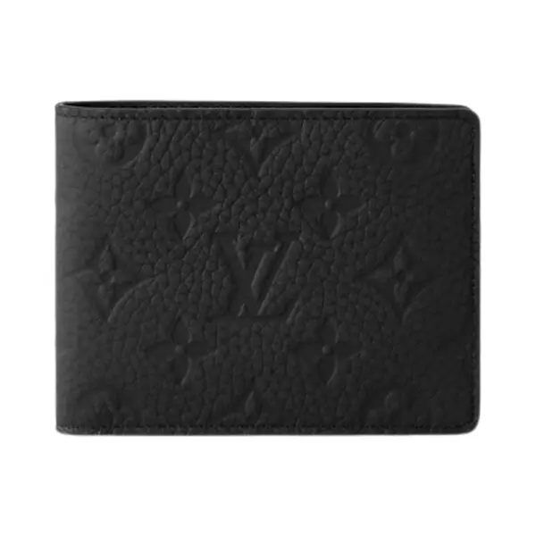 LOUIS VUITTON Multiple Wallet Embossed Taurillon Monogram Cowhide Leather - Black