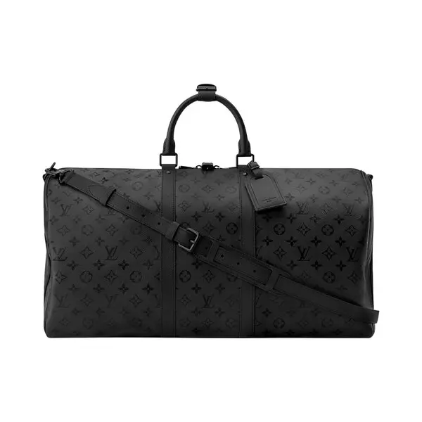 LOUIS VUITTON Keepall Bandoulière 55 Monogram Midnight Canvas - Black