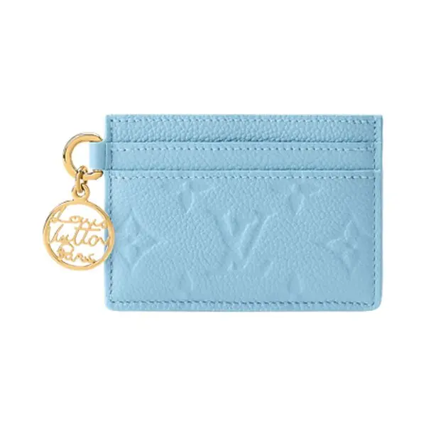 LOUIS VUITTON Charms Card Holder 'grape Monogram Embossed Empreinte Cowhide Leather - Blue