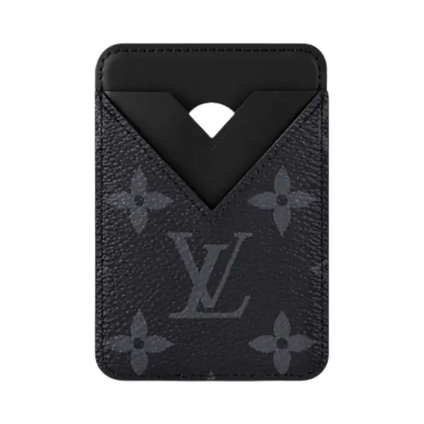 LOUIS VUITTON Magnetic Card Holder Monogram Eclipse Canvas - Black