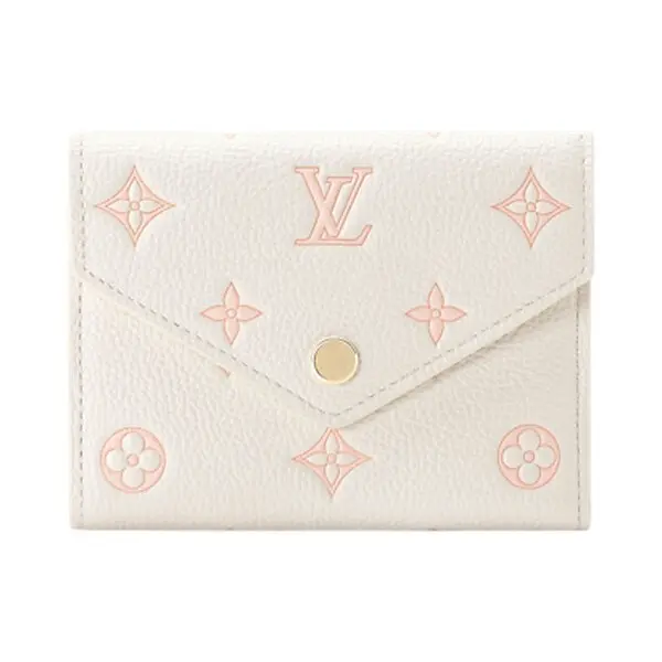 LOUIS VUITTON Victorine Wallet 'monogram Milky /peach Empreinte Cowhide Leather - White