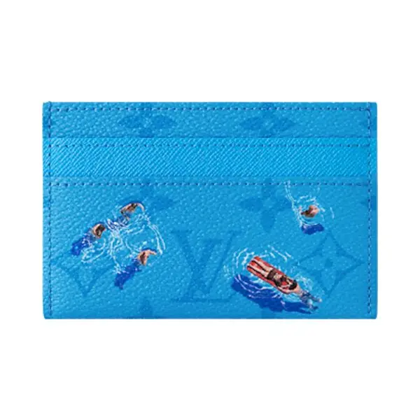 LOUIS VUITTON Double Card Holder 'pool Monogram Canvas - Blue