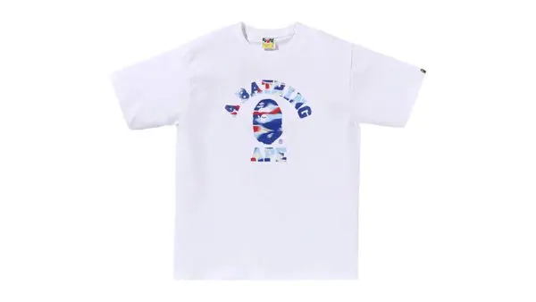 A BATHING APE Screen Camo College Tee Shirt