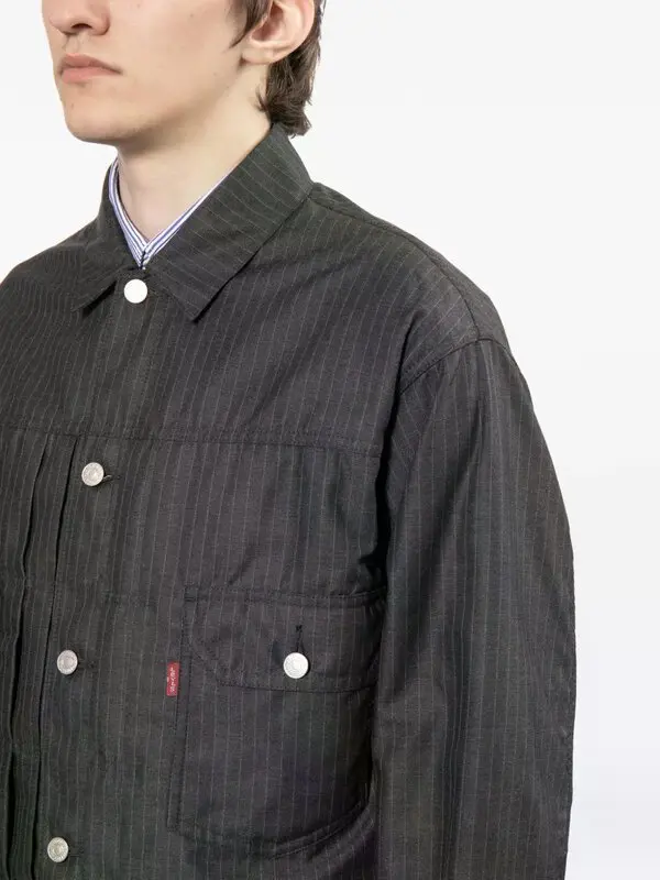Junya Watanabe X Levi's Pinstripe Shirt Jacket - Grey