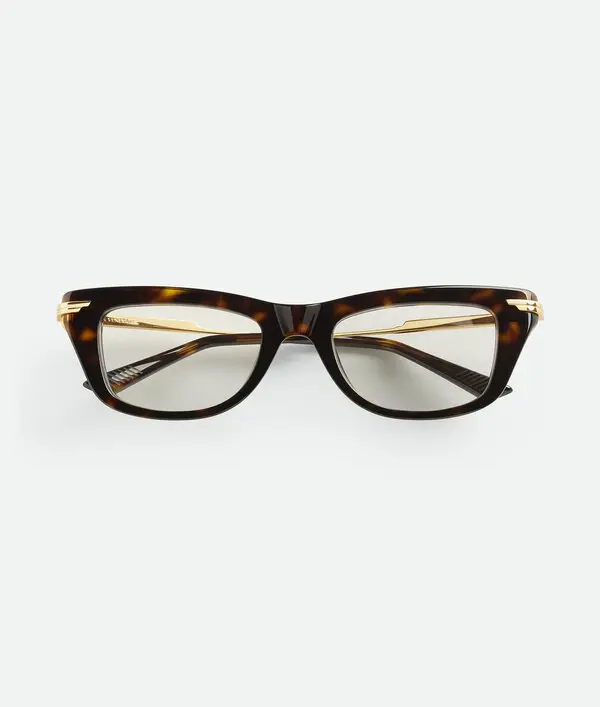 Bottega Veneta Classic Rectangular Eyeglasses - Havana/transparent