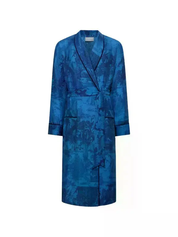 PIERRE-LOUIS MASCIA Aloegum Belted Robe - Blue