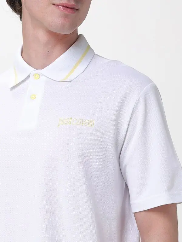 Just Cavalli Cotton Polo Shirt With Logo - White