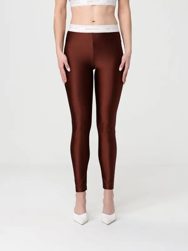 Just Cavalli Stretch Technical Fabric Leggings - Brown