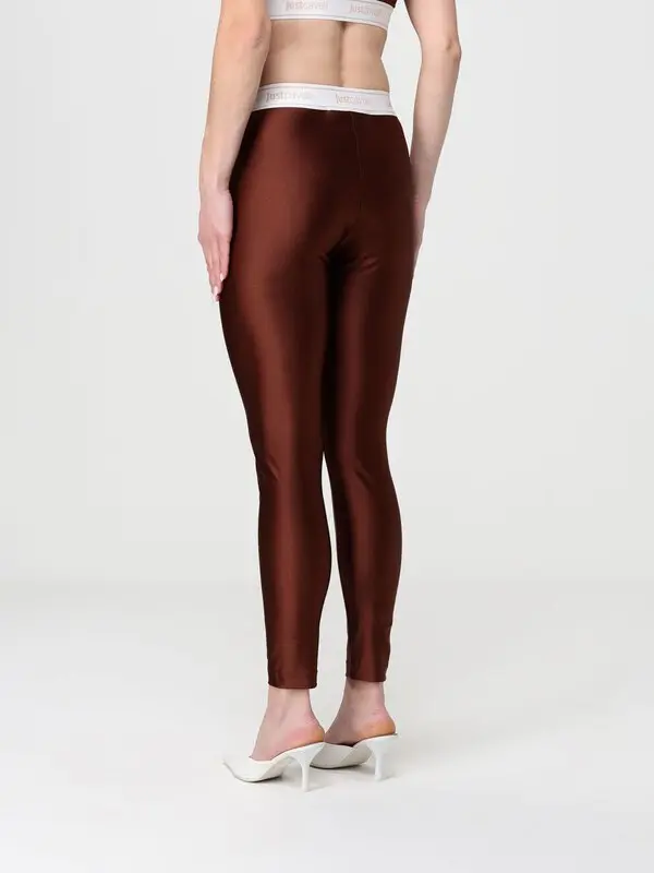 Just Cavalli Stretch Technical Fabric Leggings - Brown