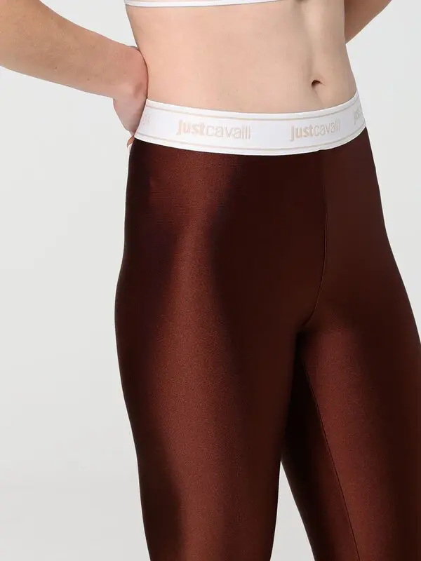 Just Cavalli Stretch Technical Fabric Leggings - Brown