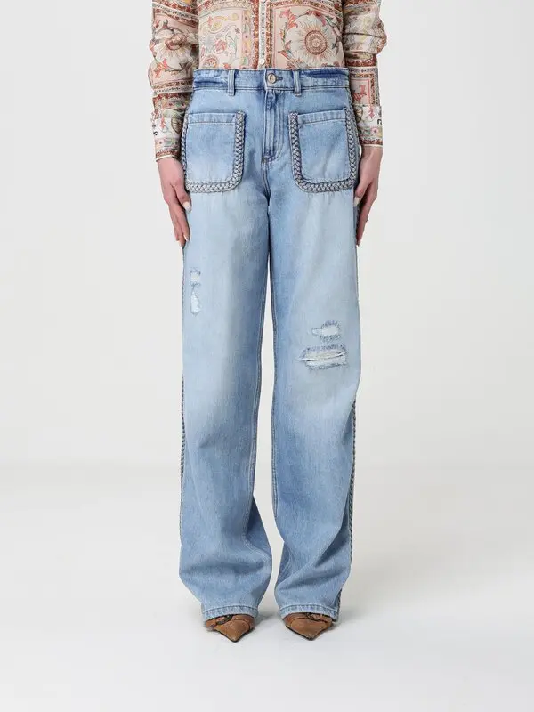 Just Cavalli Wide Leg Cotton Denim Jeans