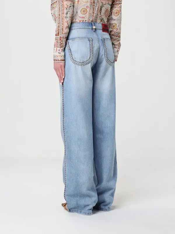 Just Cavalli Wide Leg Cotton Denim Jeans