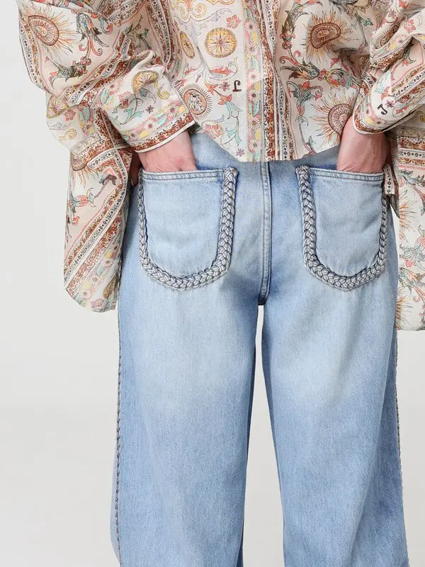 Just Cavalli Wide Leg Cotton Denim Jeans