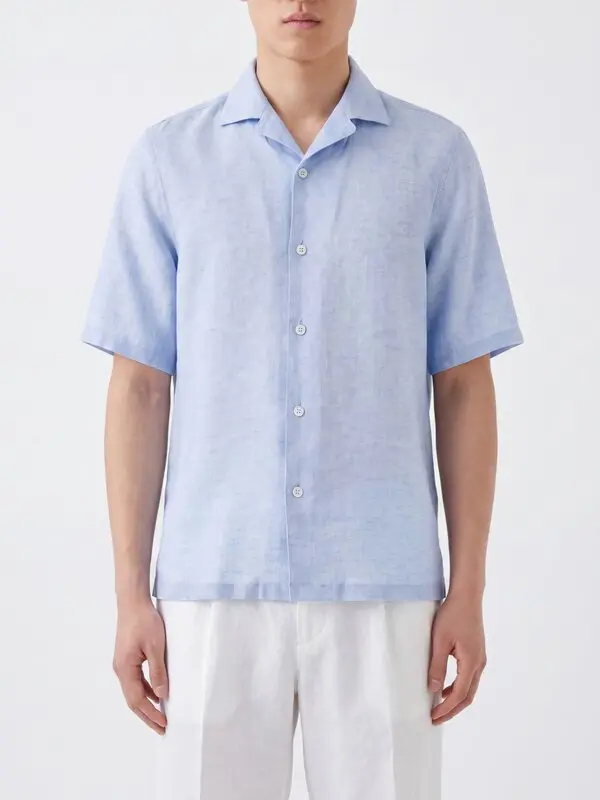 Brunello Cucinelli Linen Shirt - Blue