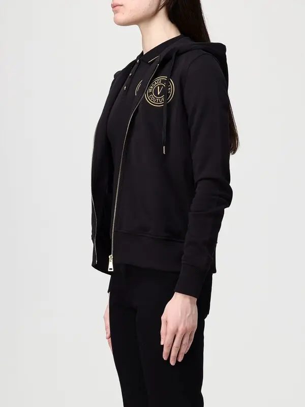 Versace Cotton Zip-up Hoodie With Logo Detail
