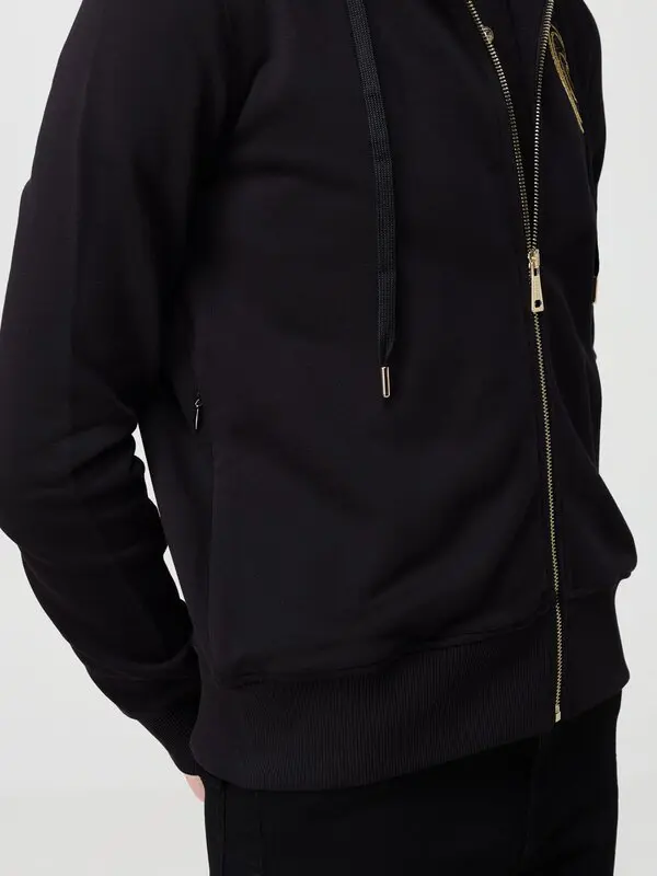 Versace Cotton Zip-up Hoodie With Logo Detail