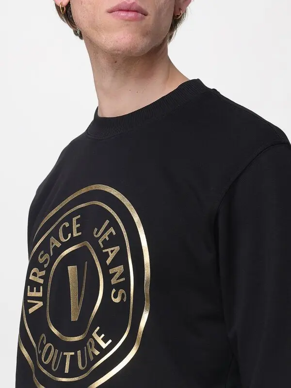 Versace Cotton Crewneck Sweatshirt With Logo