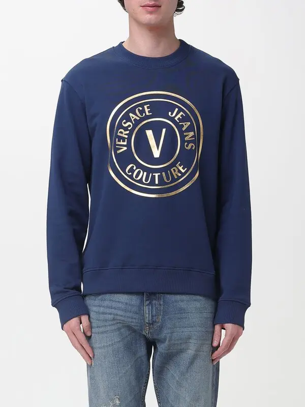 Versace Cotton Crewneck Sweatshirt With Logo