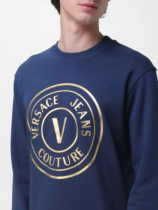 Versace Cotton Crewneck Sweatshirt With Logo