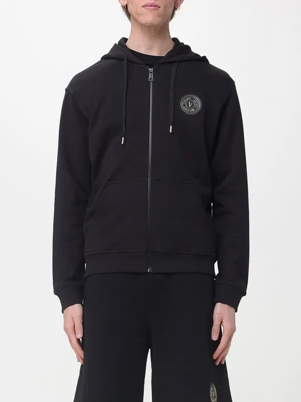 Versace Full Zip Hooded Sweatshirt - Black