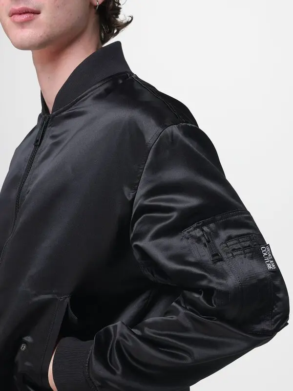 Versace Polyester Bomber Jacket - Black