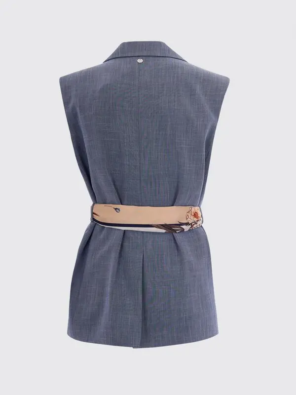 Liu Jo Single-breasted Tailored Vest With Foulard - Blue