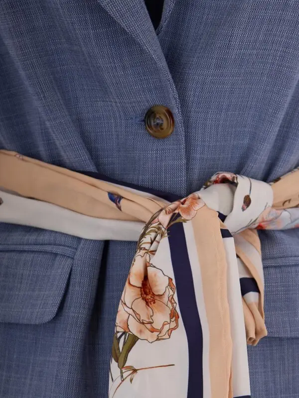 Liu Jo Single-breasted Tailored Vest With Foulard - Blue