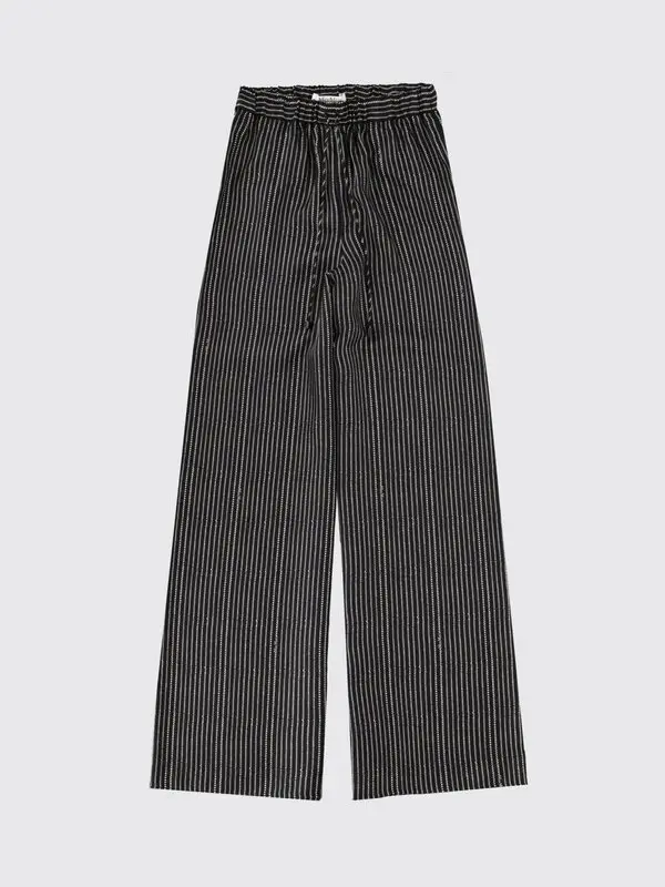 Max Mara Printed Silk Palazzo Trousers - Black
