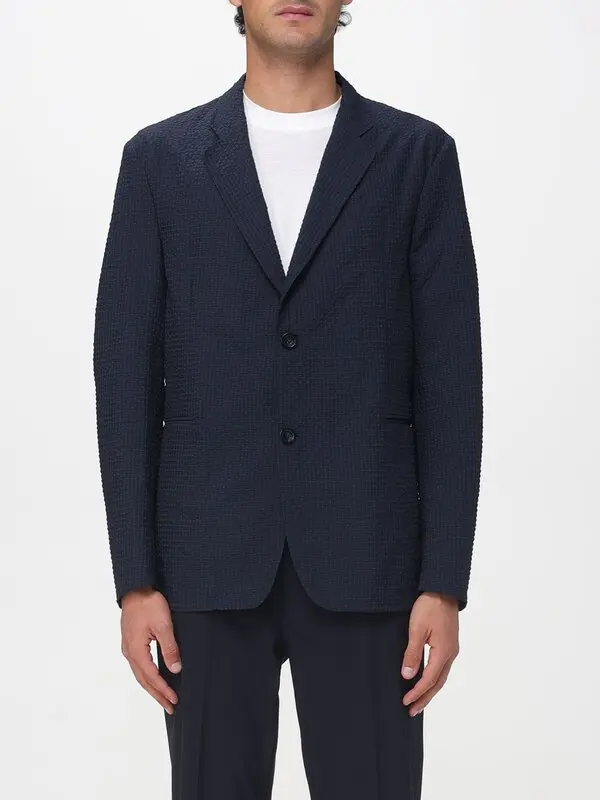 Emporio Armani Textured Blazer - Blue