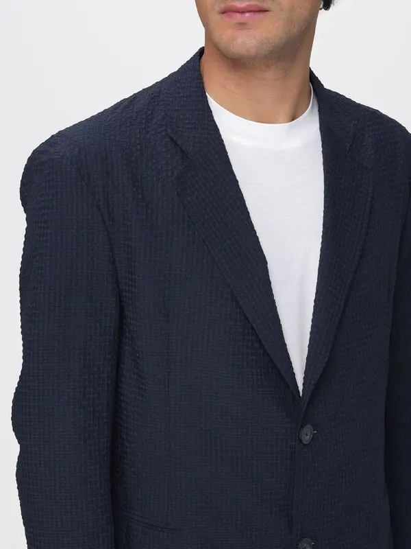 Emporio Armani Textured Blazer - Blue